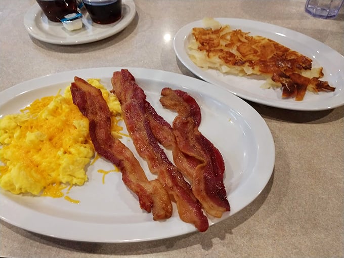 Bacon, eggs, and hash browns: The breakfast trifecta that's been solving problems since before coffee was cool. 