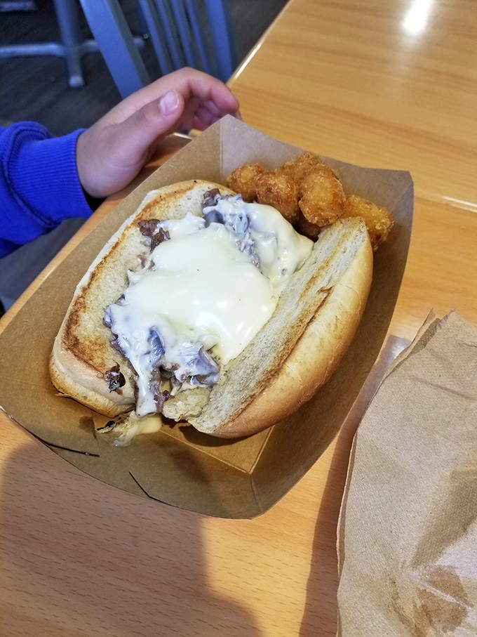Philly, watch out! This cheesesteak is bringing serious competition to the sandwich game, oozing with more charm than a small-town mayor.