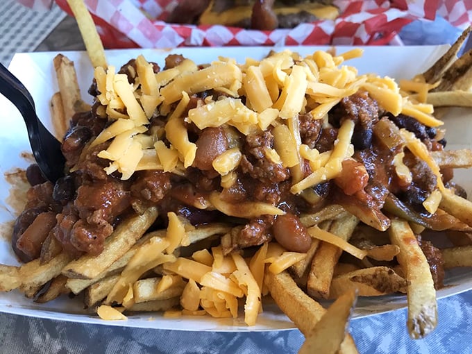 Chili fries: where "I'll just have a few" becomes "Oops, I ate them all!" These cheesy, meaty morsels are like edible Jenga &ndash; dangerously fun to eat.