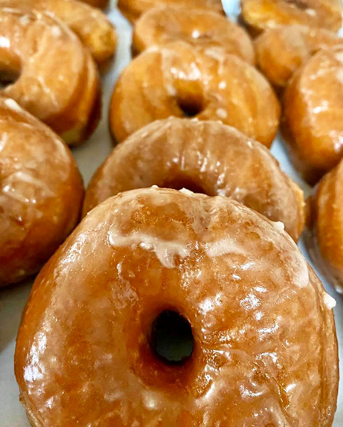 Golden rings of glory! These glazed donuts aren't just breakfast; they're a religious experience for your mouth.