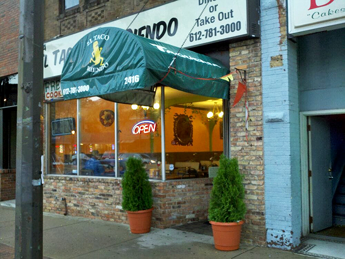 The portal to flavor town! This unassuming entrance is like Platform 9¾ for foodies – step through and prepare for a magical Mexican feast.