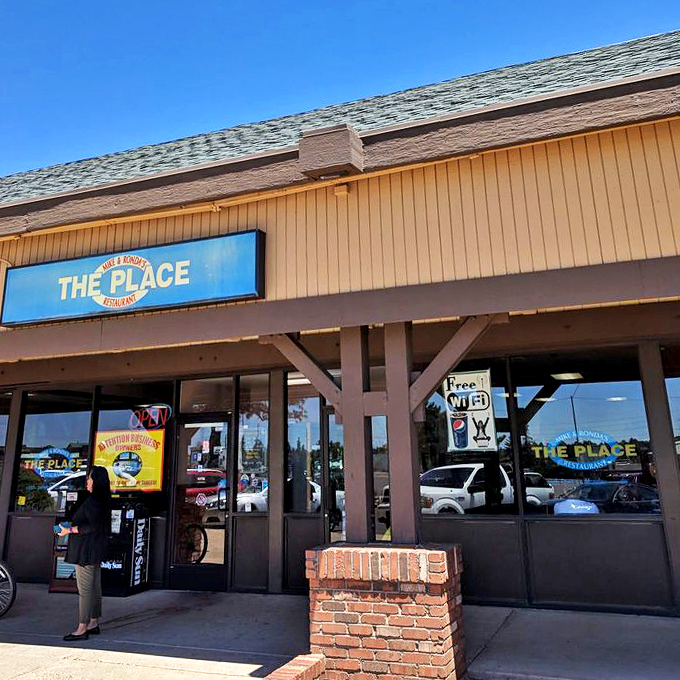 The evening sun casts a warm glow on this local institution, where breakfast dreams come true morning after morning.