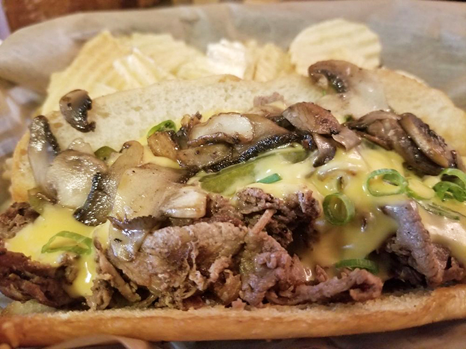 This hoagie is so packed, it's practically bursting at the seams. It's the Hulk of sandwiches - big, bold, and green.