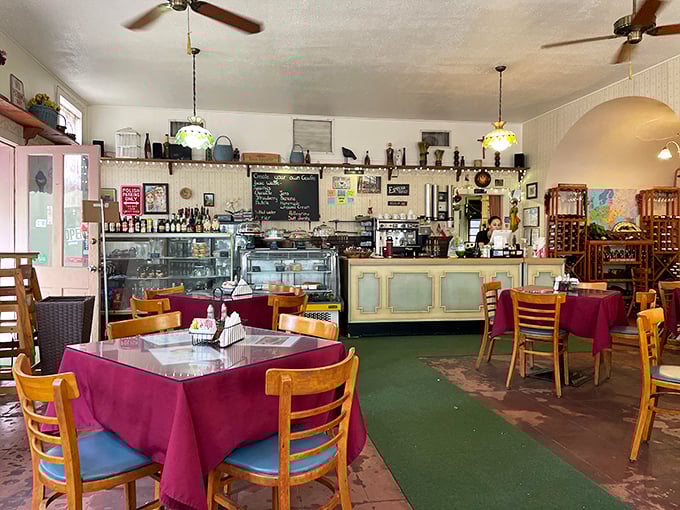 Step into the time machine! This retro interior is serving up nostalgia faster than you can say "Make America Eat Again." Photo credit: Ilya Os