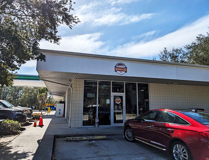 Schnitzel Time: where dreams of crispy, golden perfection come true, conveniently located next to where you park your car. How's that for German efficiency?