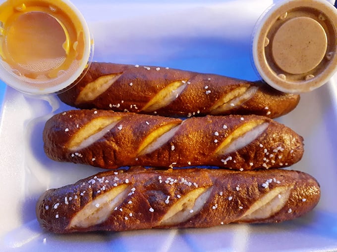 Twist and shout! These golden pretzel sticks are begging to be dunked. Pro tip: alternate between cheese sauce and mustard for maximum flavor fun.