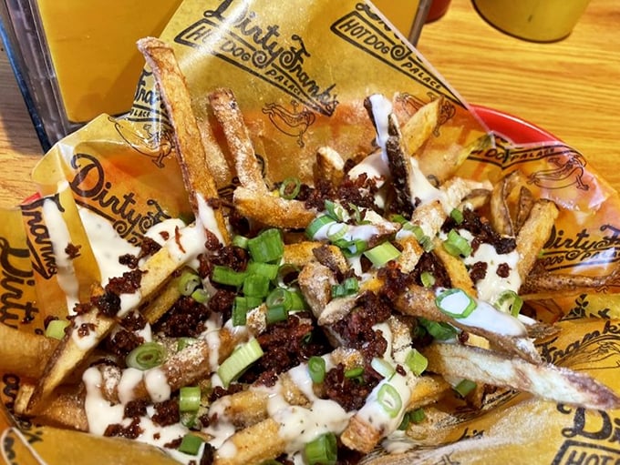 Fries that went to finishing school! These crispy potatoes got all dressed up with ranch and bacon, ready for a night on the town.