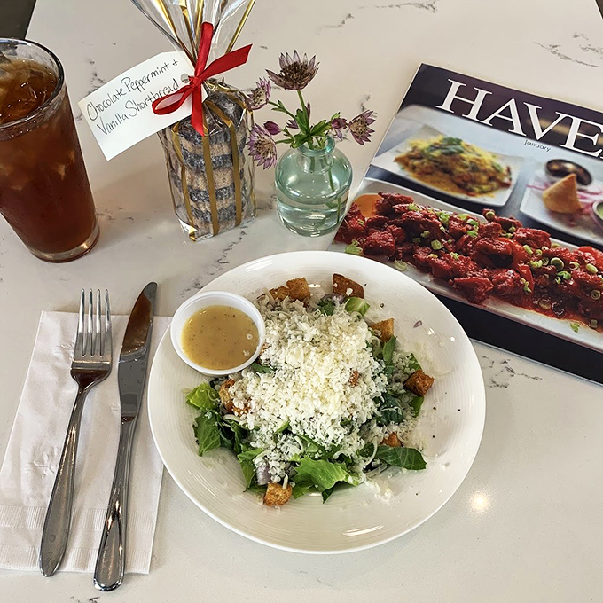 A Caesar salad that Julius himself would approve of, crowned with a snowfall of fresh Parmesan.