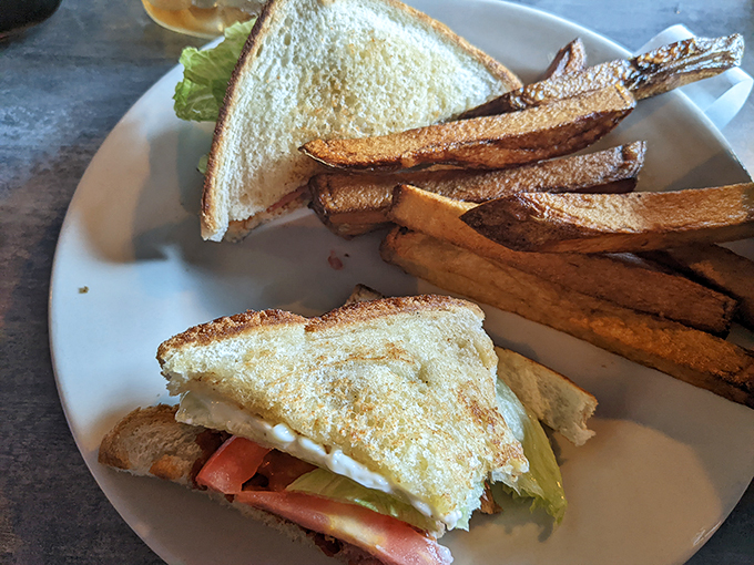 A grilled sandwich that's achieved the golden-brown perfection we all strive for, with hand-cut fries that didn't come from a freezer.