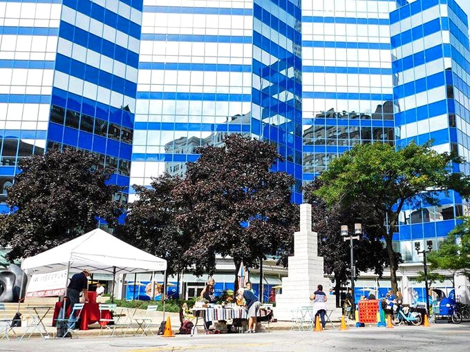 Downtown's annual makeover. Who needs stuffy galleries when you've got world-class art on your commute?