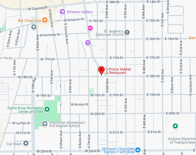 16. 5 points market & restaurant map