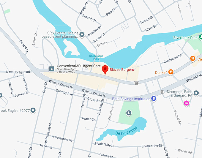 16. blazes burgers map