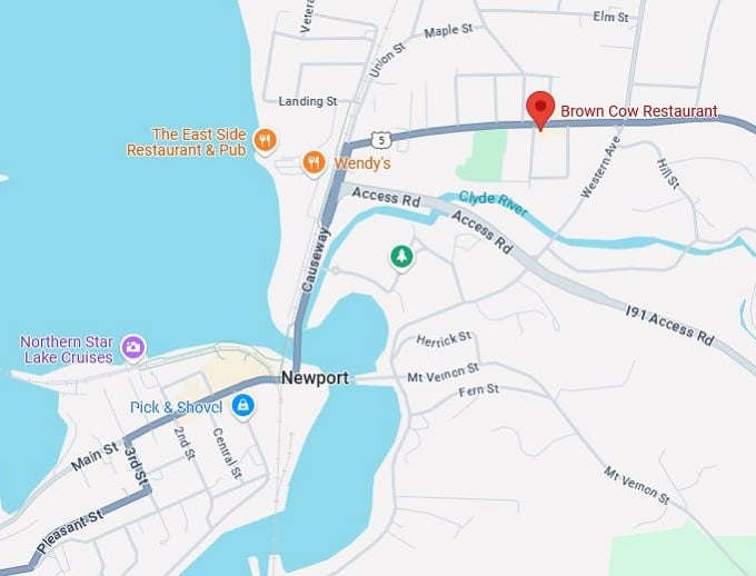 16. brown cow restaurant map