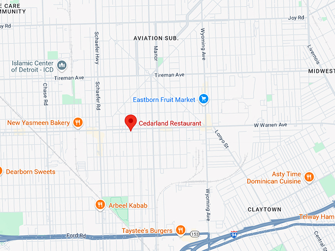 16. cedarland restaurant map