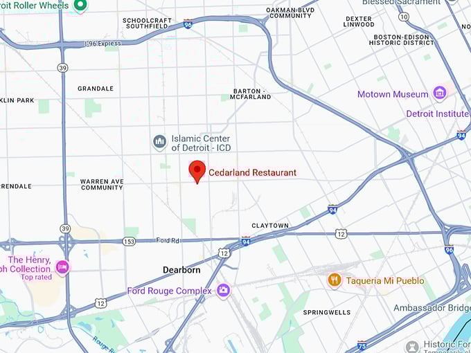 16. cedarland restaurant map