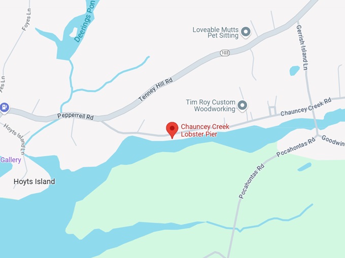 16. chauncey creek lobster pier map