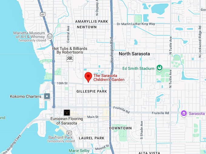 16. children's garden sarasota map