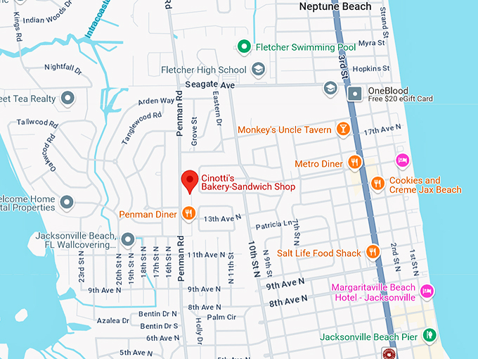 16. cinotti's bakery sandwich shop map