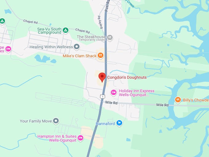 16. congdon's doughnuts map