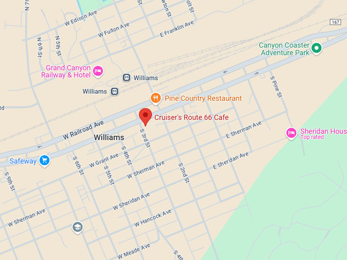 16. cruiser's route 66 cafe map