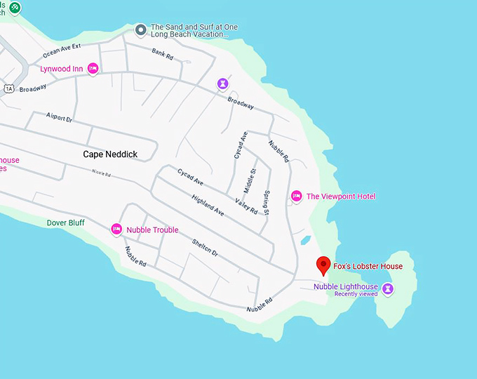 16. fox's lobster house map