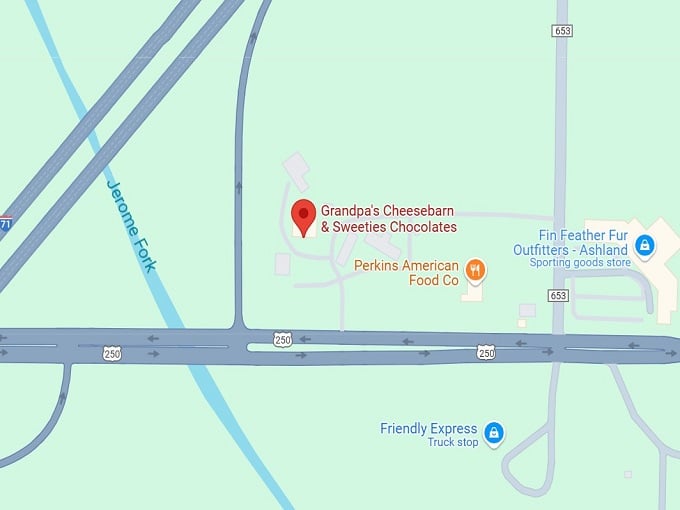 16. grandpa's cheesebarn & sweeties chocolates map