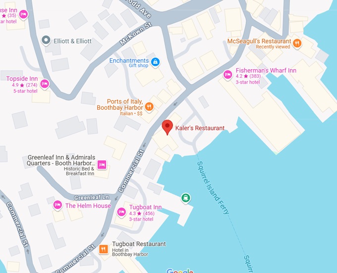 16. kaler's restaurant map