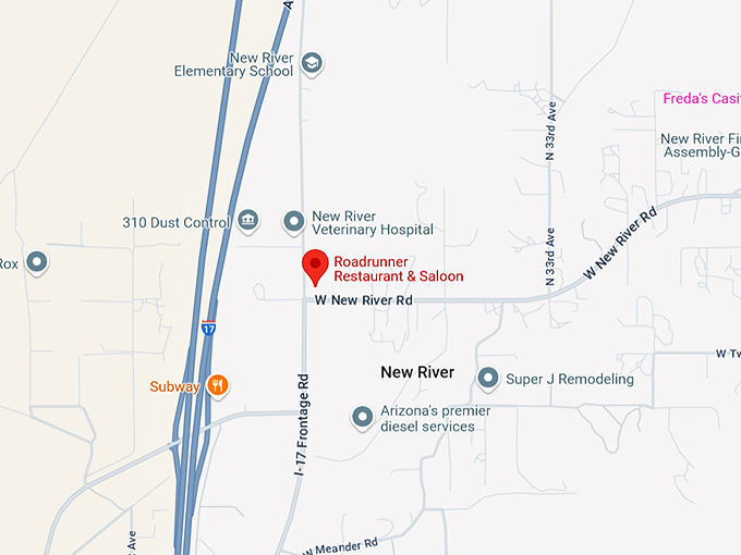 16. roadrunner restaurant & saloon map