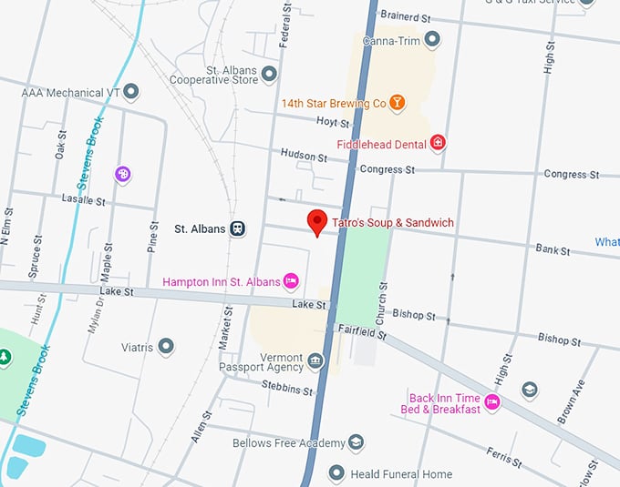 16. tatro's gourmet soup & sandwich map