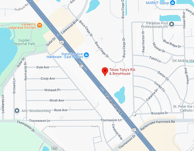 16. texas tony's rib & brewhouse map