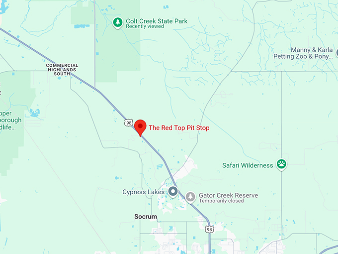 16. the red top pit stop map