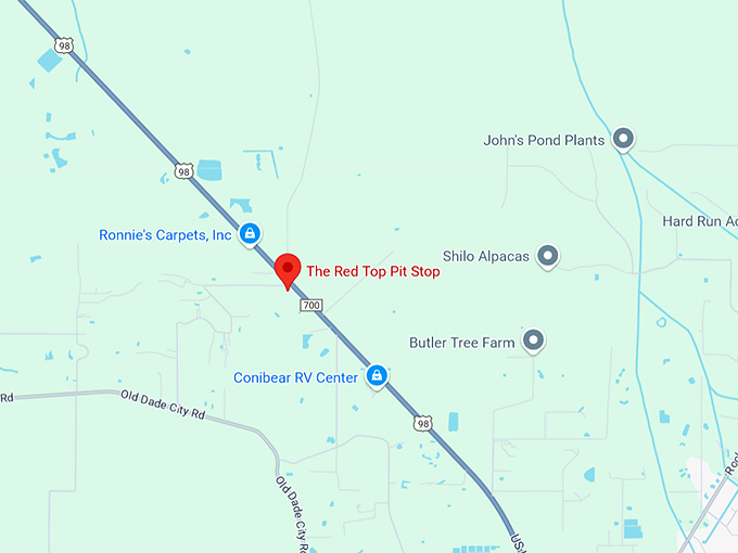 16. the red top pit stop map