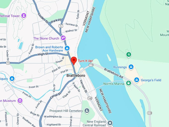 16. turn it up! brattleboro map