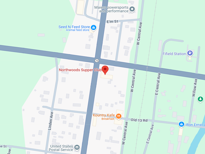 16. northwoods supper club map