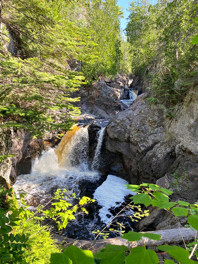 Nature's waterslide extravaganza! A series of falls that'll make you wish you could grab a tube and join in (but don't). Photo credit: Mikhala F.