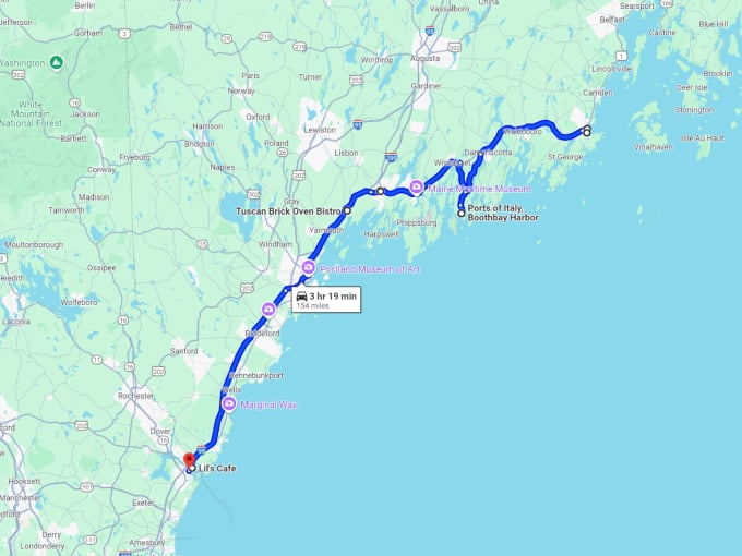 19 italian inspired spots maine map