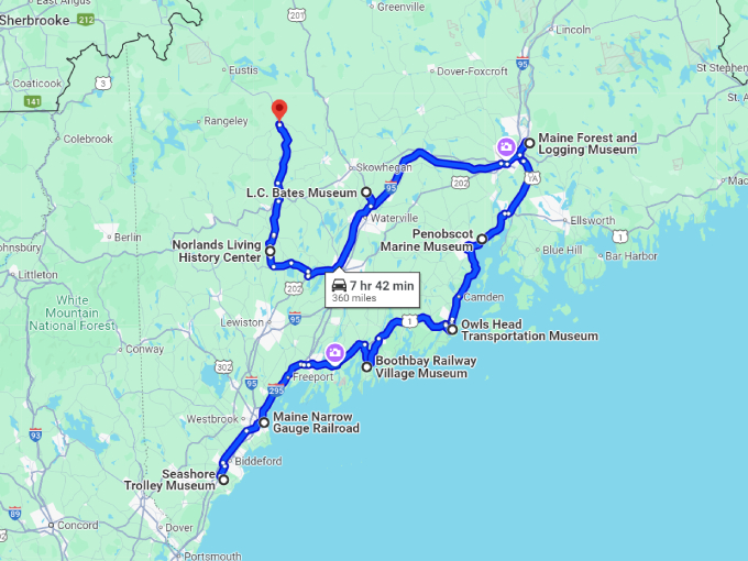 19 vintage maine road trip map