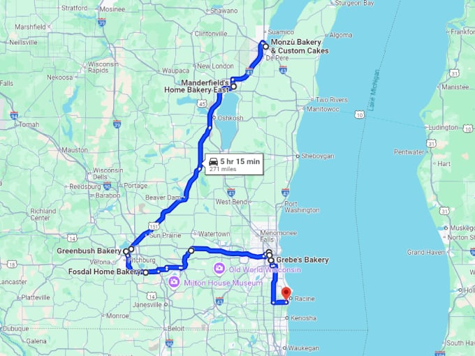 19 wisconsin cinnamon rolls map
