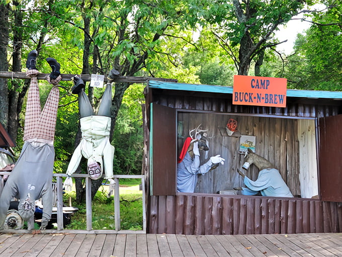 Flannel fashion and giant chainsaws? It's like lumberjack Disneyland, minus the $20 turkey legs and costumed characters. Photo credit: Lee and Karen Duquette The Two RV Gypsies