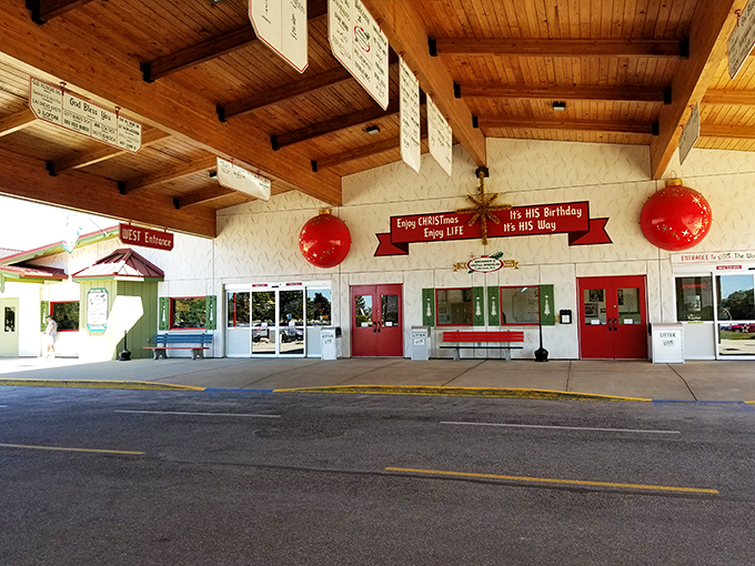 Santa's summer home? Nope, just Bronner's CHRISTmas Wonderland! This festive fortress could make the Grinch's heart grow three sizes year-round.
