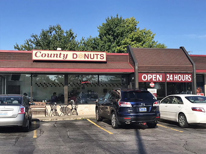 County Donuts: Where the party never stops! This 24/7 sugar shack is like Vegas for your taste buds.