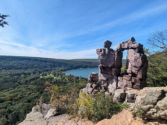 Nature's own rock sculpture garden! These ancient formations look like they're playing a game of geological Jenga.