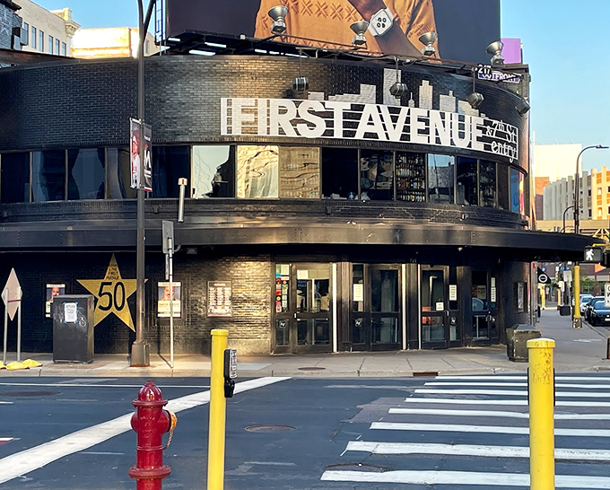 Rock 'n' roll's time machine! This iconic black brick fortress has seen more legends than my vinyl collection.