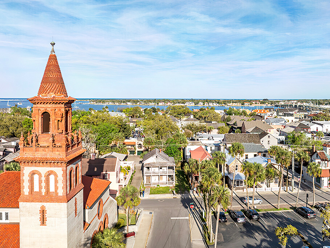 St. Augustine: History with a side of sunshine. The tower stands guard, its weathered walls a testament to centuries of stories.