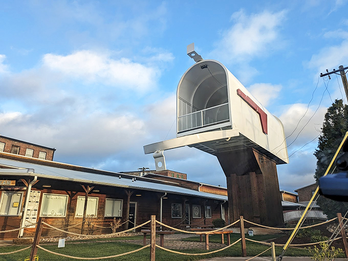 "Special delivery! This mammoth mailbox in Casey could probably fit an entire year's worth of Publishers Clearing House sweepstakes."