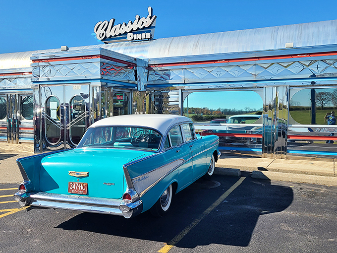 Gleaming like a freshly waxed '57 Chevy, this diner's got more polish than a presidential debate. Bring your sunglasses!