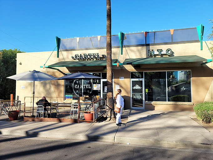 Step into Cartel's industrial-chic time machine. The aroma of freshly roasted beans might just solve all of life's mysteries.