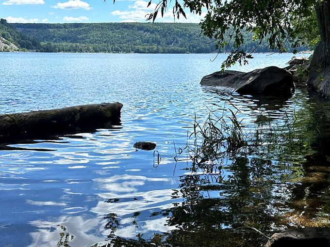 Mirror, mirror on the lake...Wisconsin's beauty reflected in crystal-clear waters. A view that will make you forget your selfie stick.