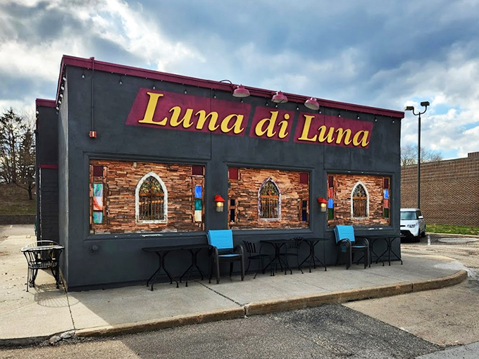 Arched windows and stone accents transport you to Tuscany. Who needs a passport when Luna Di Luna brings Italy to Bloomington?