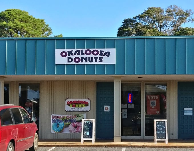 Donut nirvana in disguise! This unassuming strip mall hides a treasure trove of fried dough delights. Time to indulge your inner Homer Simpson!